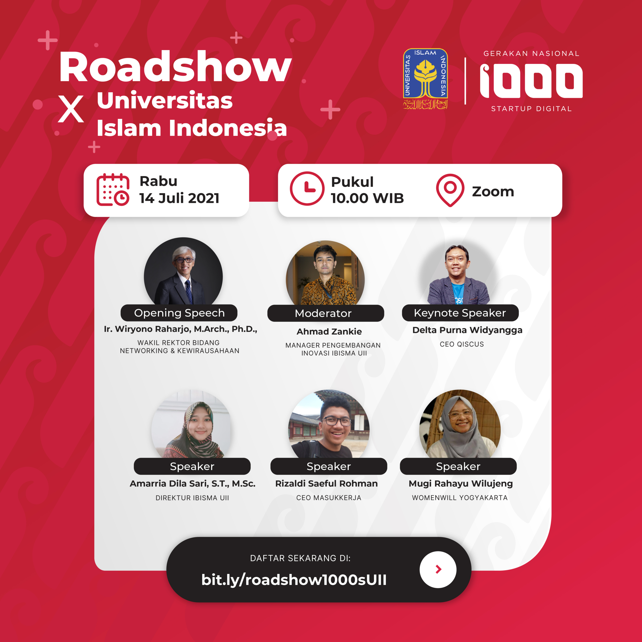 Roadshow 1000 Startup Digital 2021 - Direktorat Simpul Tumbuh UII